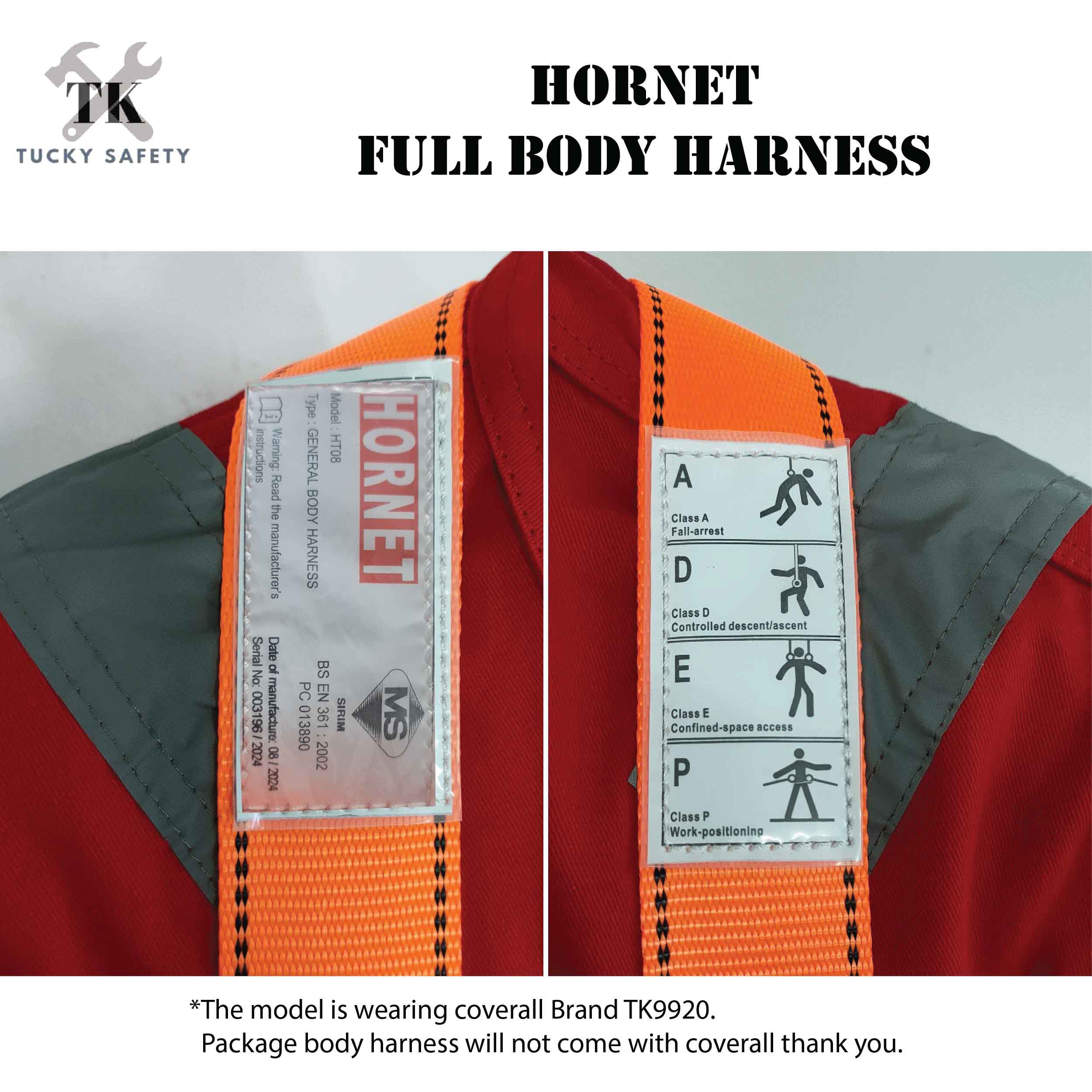 [ HORNET ] SAFETY FULL BODY HARNESS FALL PROTECTION WITH POLYAMIDE LAN ...